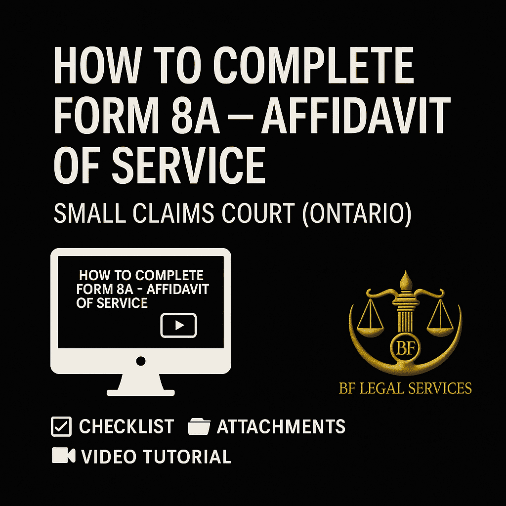 How to Complete an Affidavit of Service (Form 8A) – Step-by-Step Guide ...